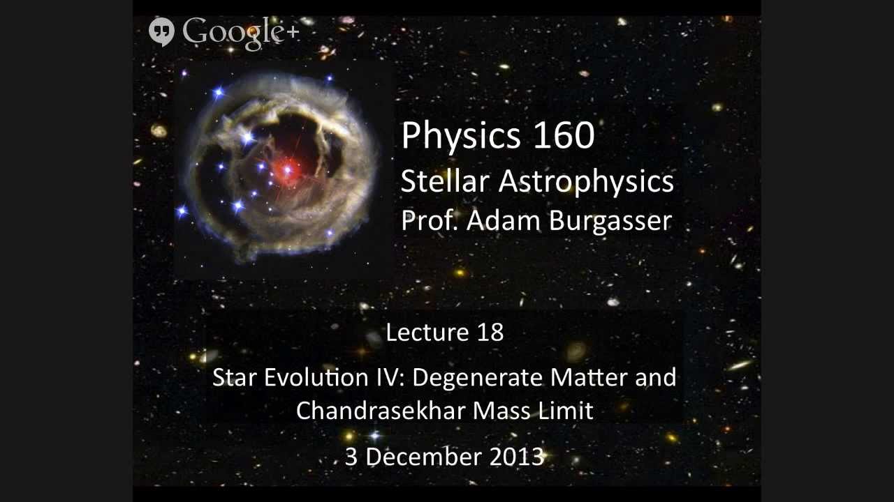 Physics 160 (Fall 2013) Lecture 18: White Dwarfs & Degenerate Matter ...