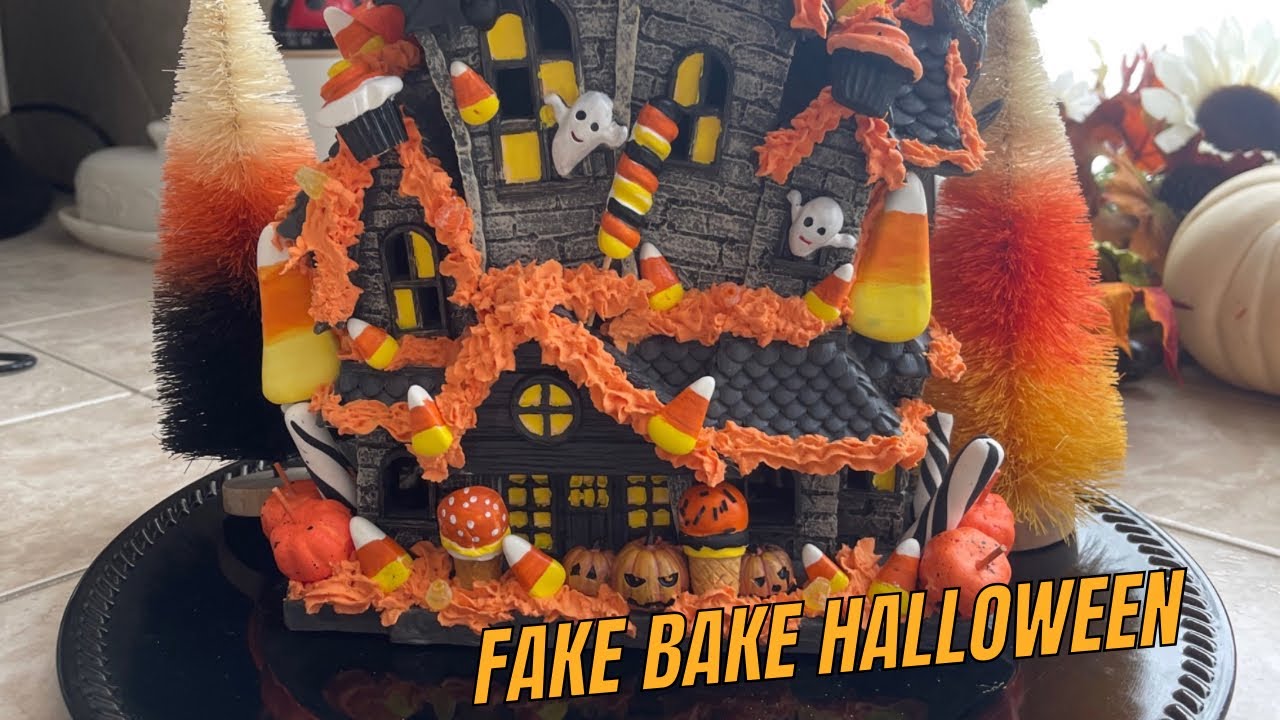 HALLOWEEN FAKE BAKE 👻HAUNTED HOUSE DIY🧡 - YouTube