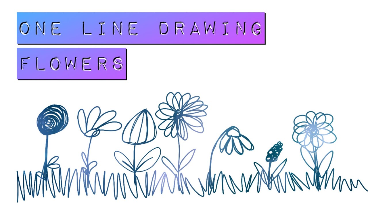 One Line Drawing - Flowers / Zeichnen mit nur einem Strich - Blumen ...