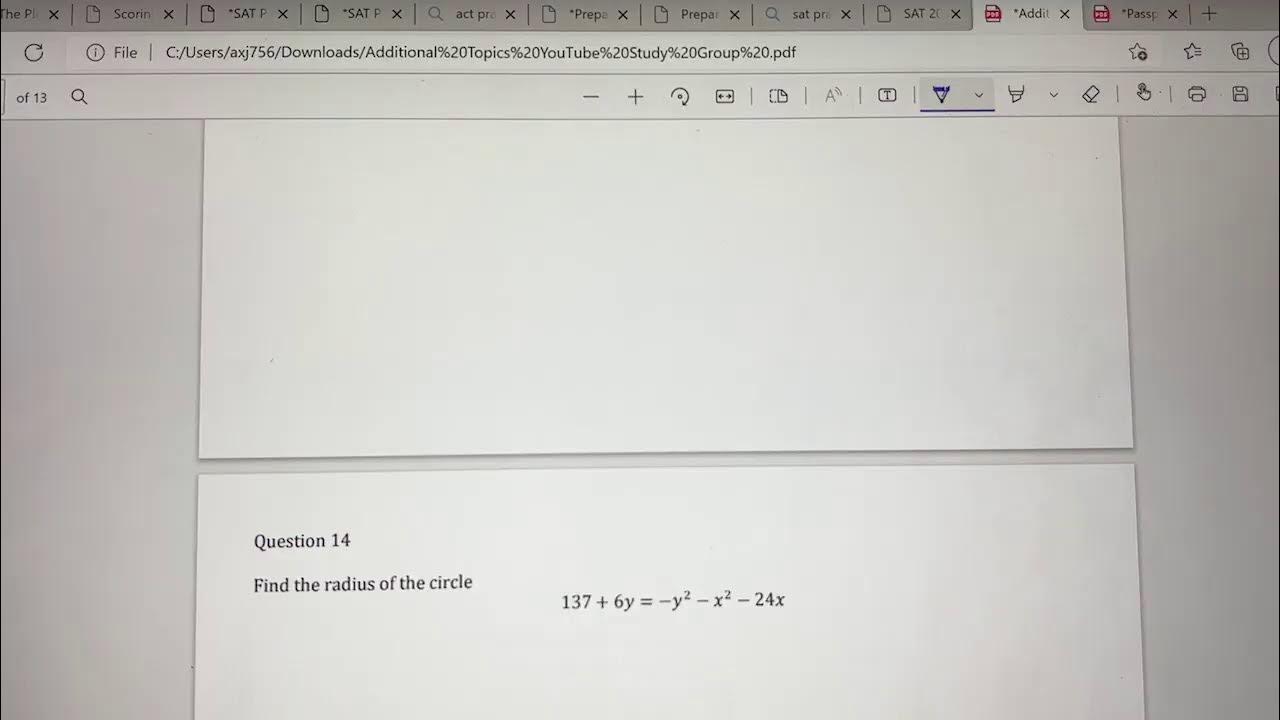 SAT Math Study Group: Passport to Advanced Math - YouTube