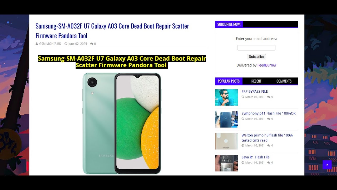 Samsung Galaxy A03 Core SM-A032F U7 Dead Boot Repair Firmware | Scatter ...