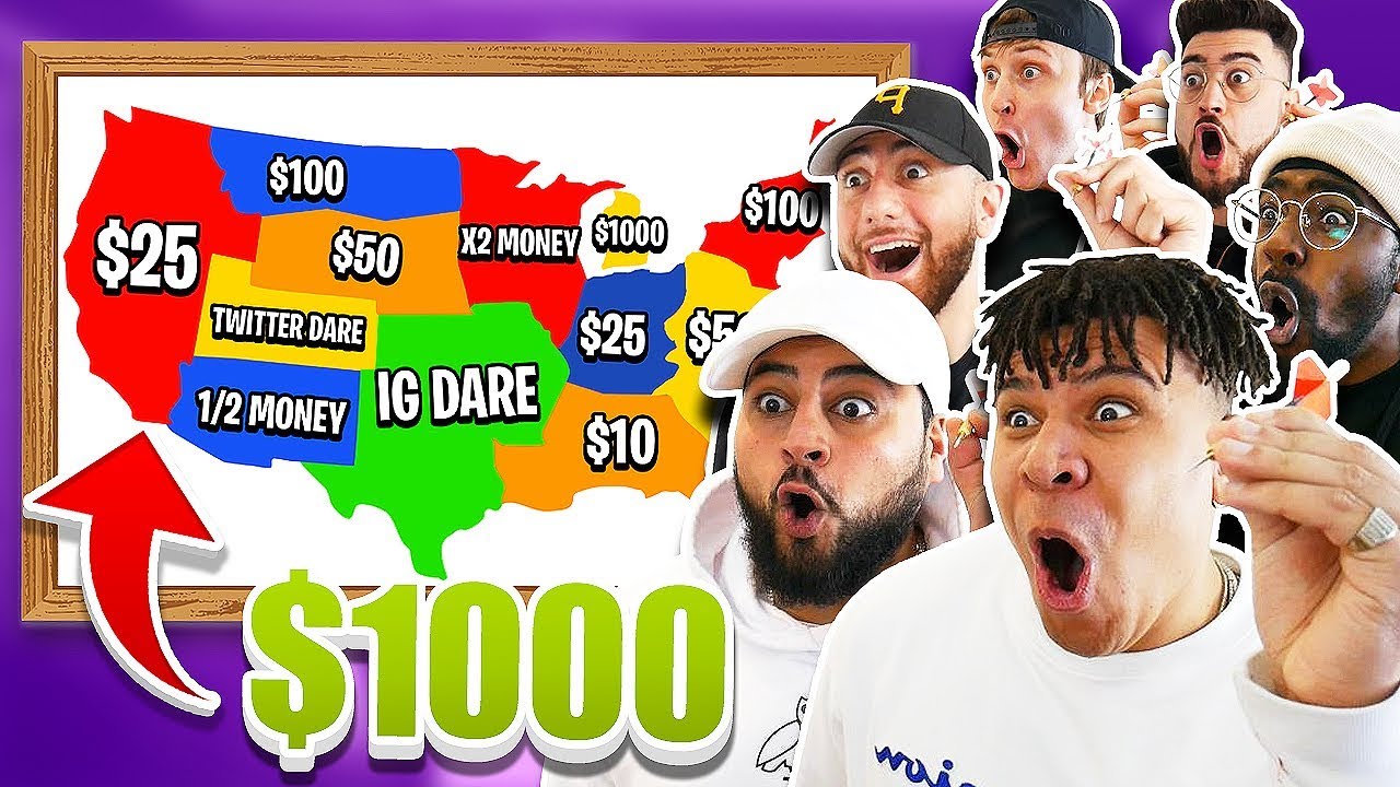 Throwing A Dart At A Map & WINNING Whatever It Lands On!! ($10,000 ...