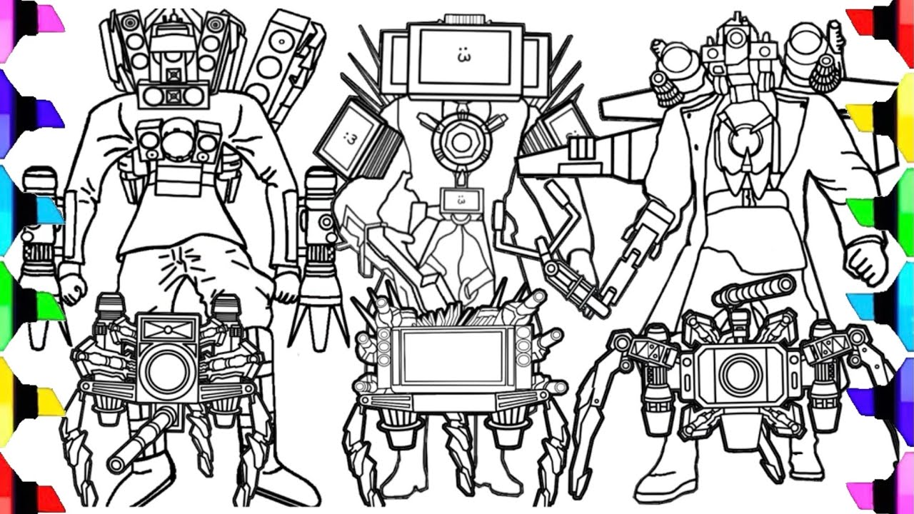 SKIBIDI TOILET- New Coloring Pages/ How to Color new Characters and ...