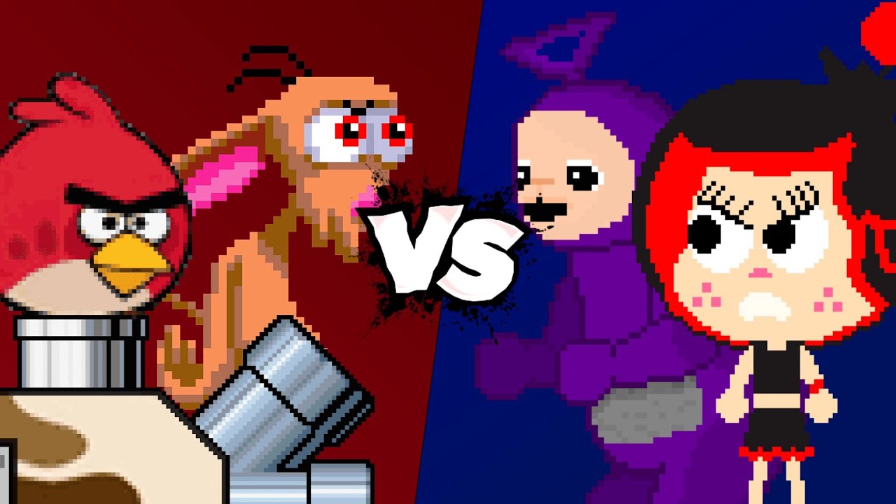 MUGEN Battle - Angry Birds Tank/Ren Höek vs Hanazuki/Tinky Winky - YouTube