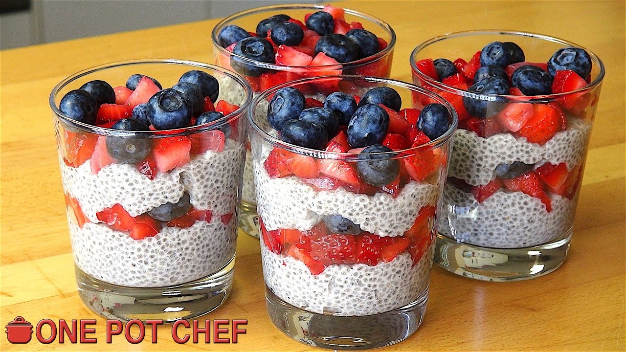 Chia Seed Mixed Berry Puddings | One Pot Chef - YouTube