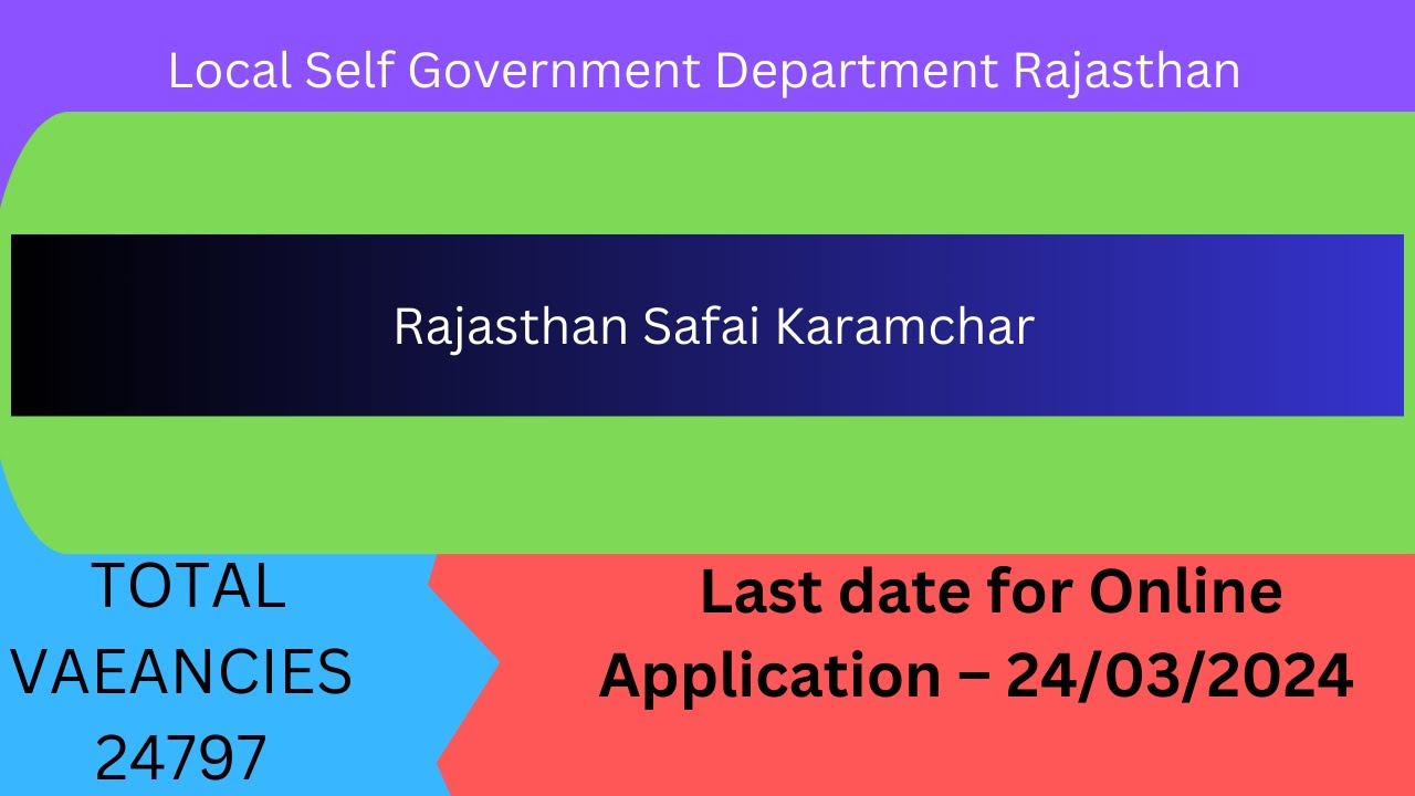 Local Self Government Department Rajasthan | Safai Karamchari | total ...