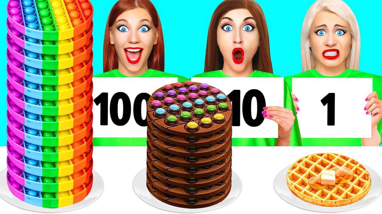 100 Layers of Food Challenge | Cool Food Tricks by Multi DO Food ...