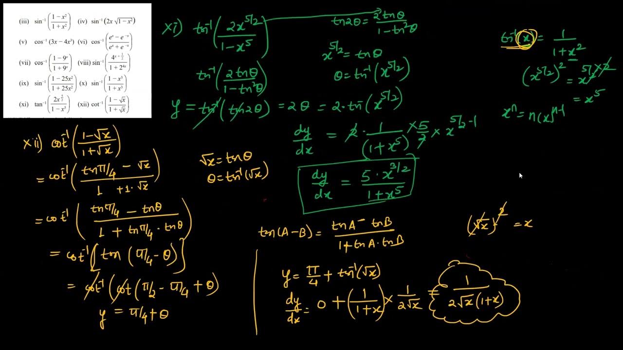 Class XII | Math's Part 2 | Chapter 1 : Derivatives | Inverse Functions | Ex1.2-Q10 - YouTube