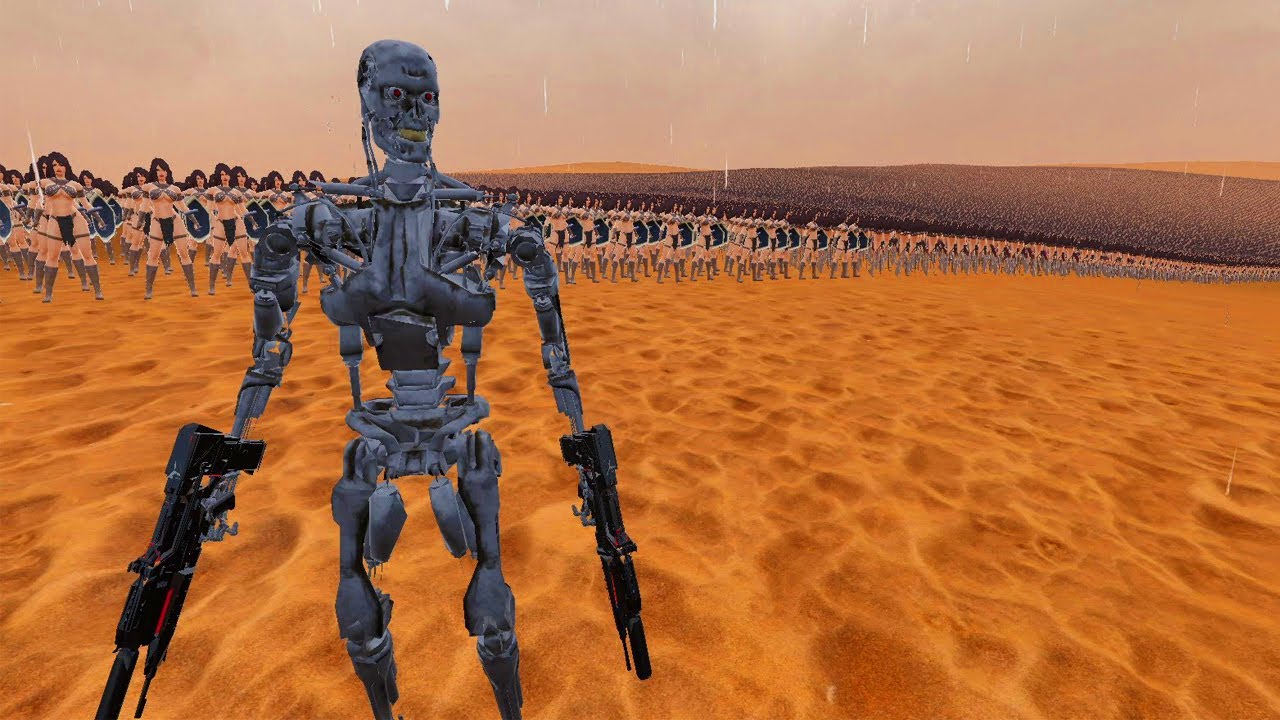 T-800 TERMINATOR VS 100 000 Beautiful Barbarian Girls - Ultimate Epic ...