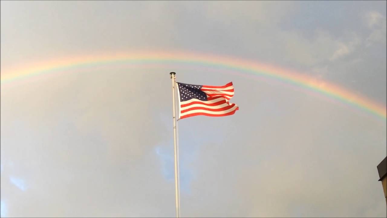 American Flag and Rainbow 090116AD Madison Ohio - YouTube