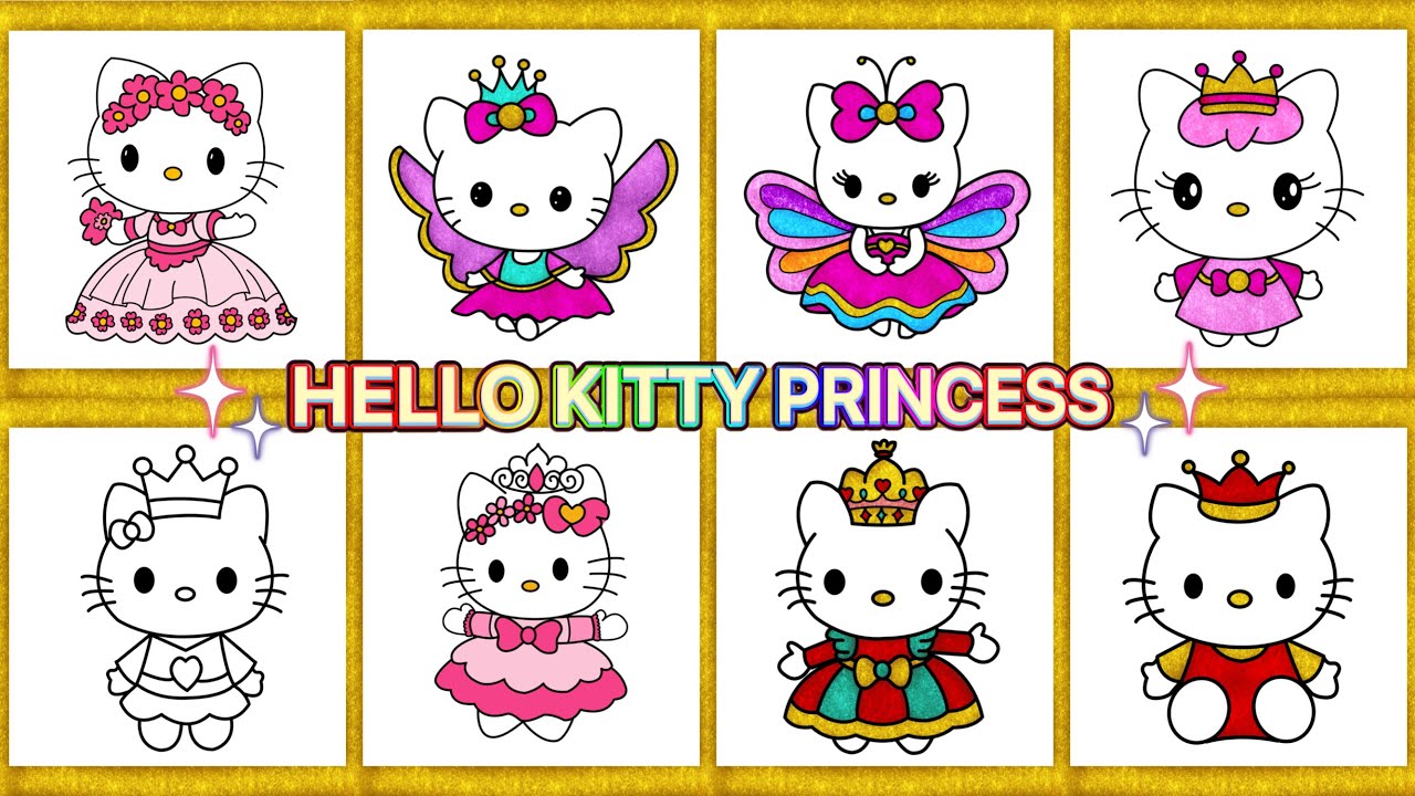 Hello Kitty Princess Drawing Compilation | Draw and Color | Kids and ...