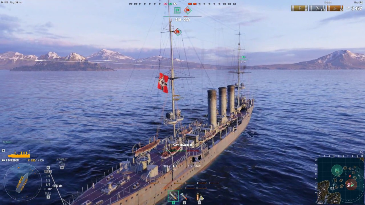 German Tier II cruiser Dresden combat test - YouTube