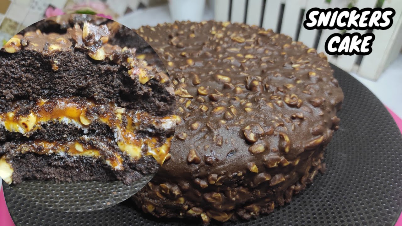 SNICKERS CAKE RECIPE | KUE LEMBUT DIPADUKAN DENGAN CARAMEL DAN COKLAT KACANG - YouTube