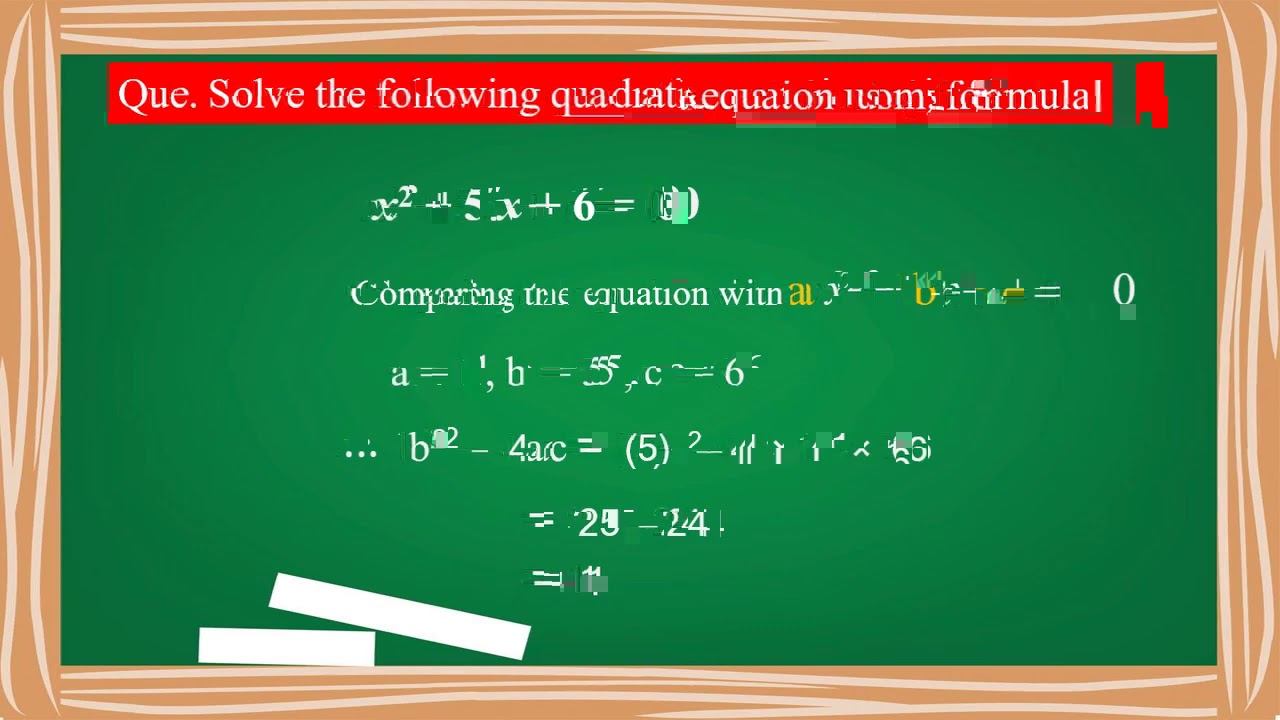 Std 10th Quadratic Equations Formula Method - YouTube