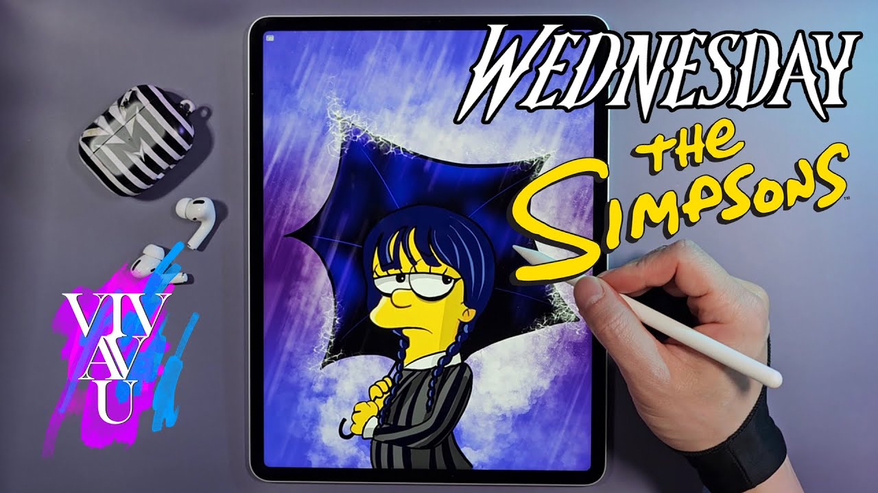 How to Draw : Wednesday x The Simpsons | Step-by-Step Tutorial - YouTube