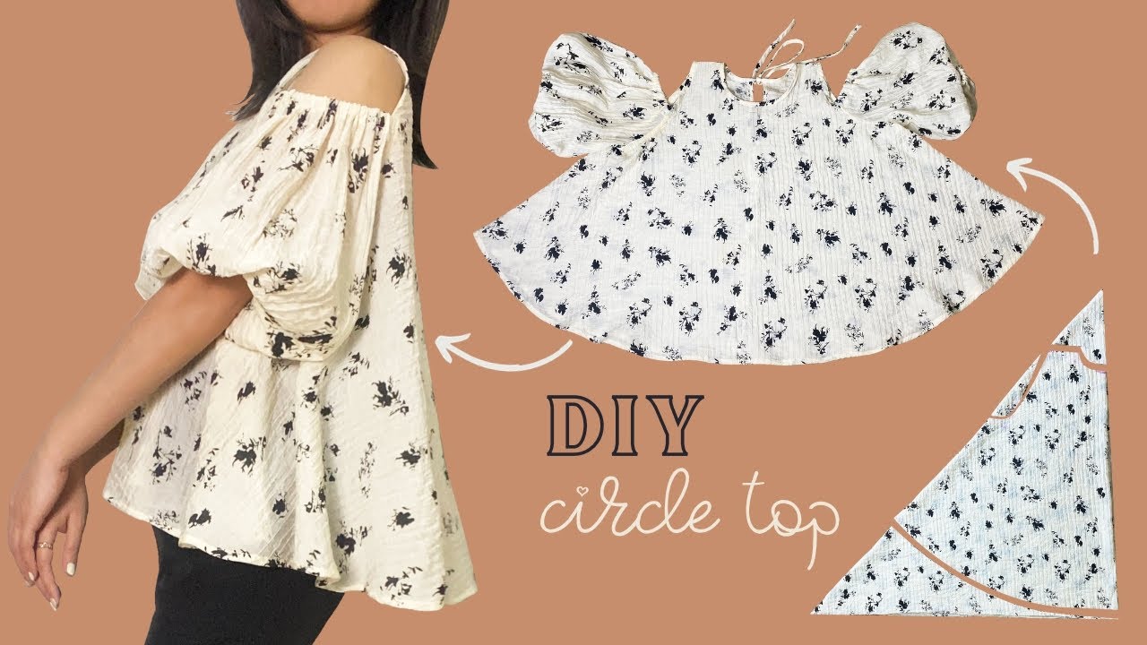 Very Easy Circle Top Cutting And Stitching with puff sleeve design ...