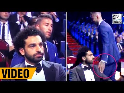 Sergio Ramos Awkwardly Sits Behind Mohamed Salah At The Champions League Draw