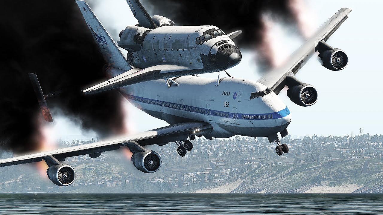 NASA B747 Emergency Landing On Water After Fired Engines [XP11] - YouTube