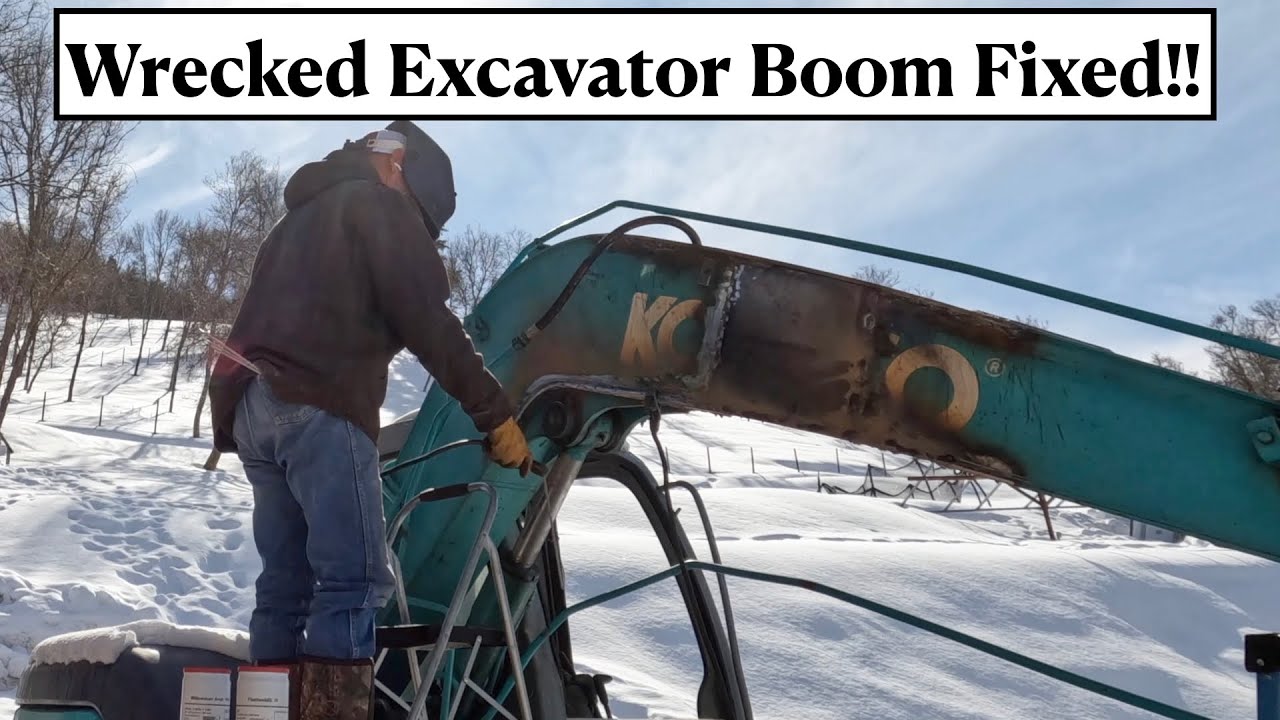 #566 - Wrecked Excavator Boom REPAIRED!!! - YouTube