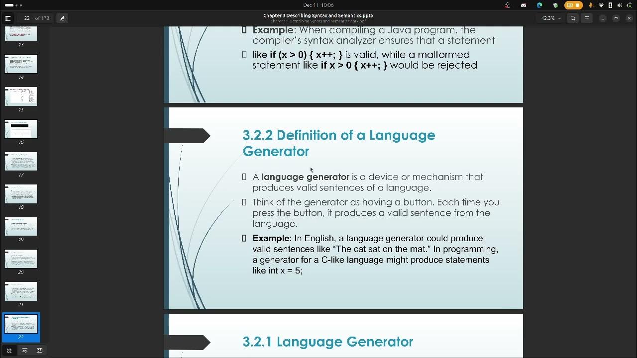 Theory of Programming | Chapter 3 (1) | Generators, Recognizers, and ...