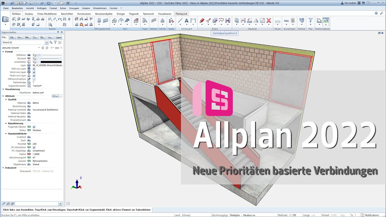 Allplan 2022 Prioritäten basierte Verbindungen - YouTube