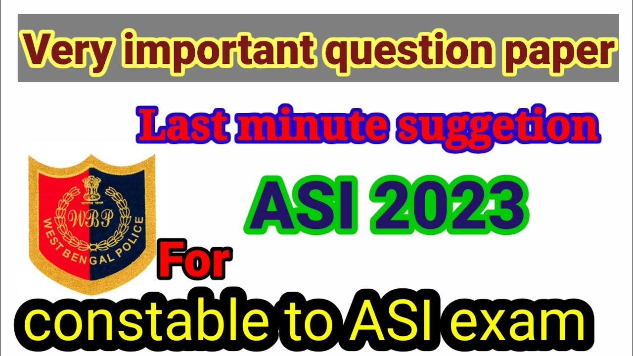 Very important question paper with answer for constable to ASI exam ...