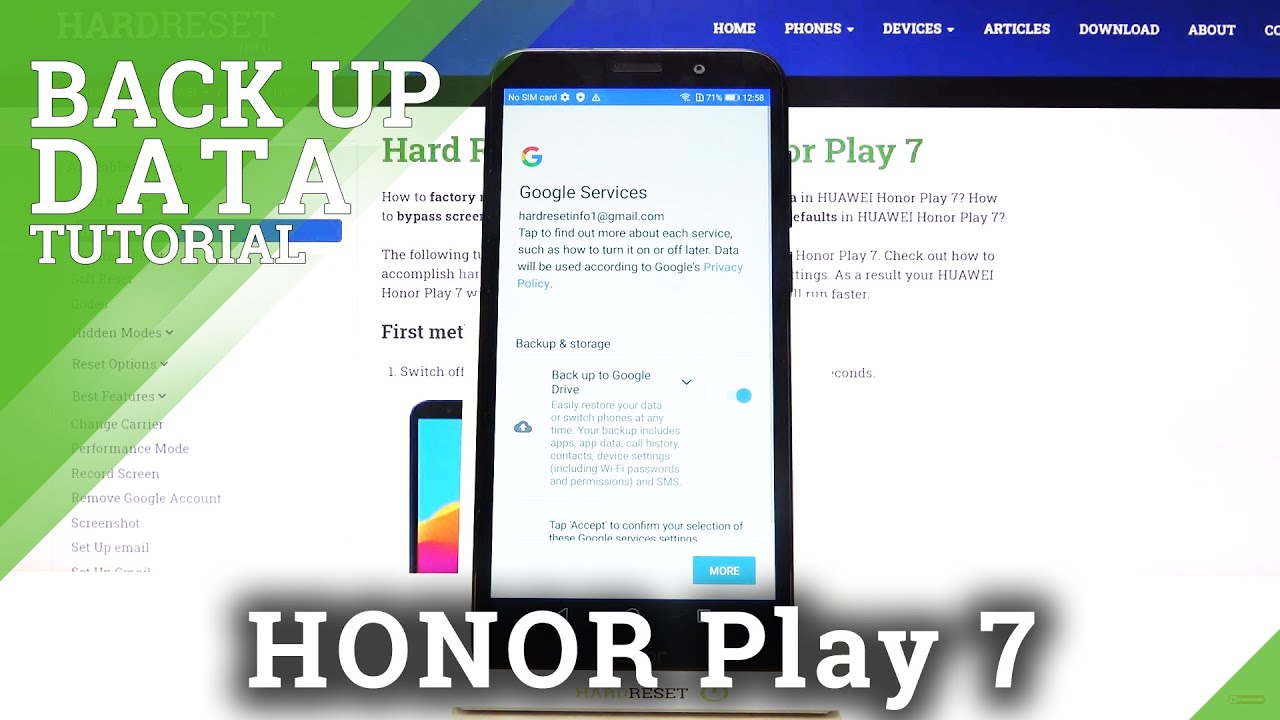 How to Allow Google Backup in Honor Play 7 – Back Up Data / Activate ...