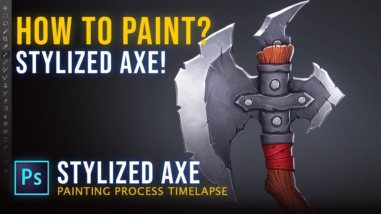How to Paint Stylized Axe - Easy Digital Painting Tutorial - YouTube