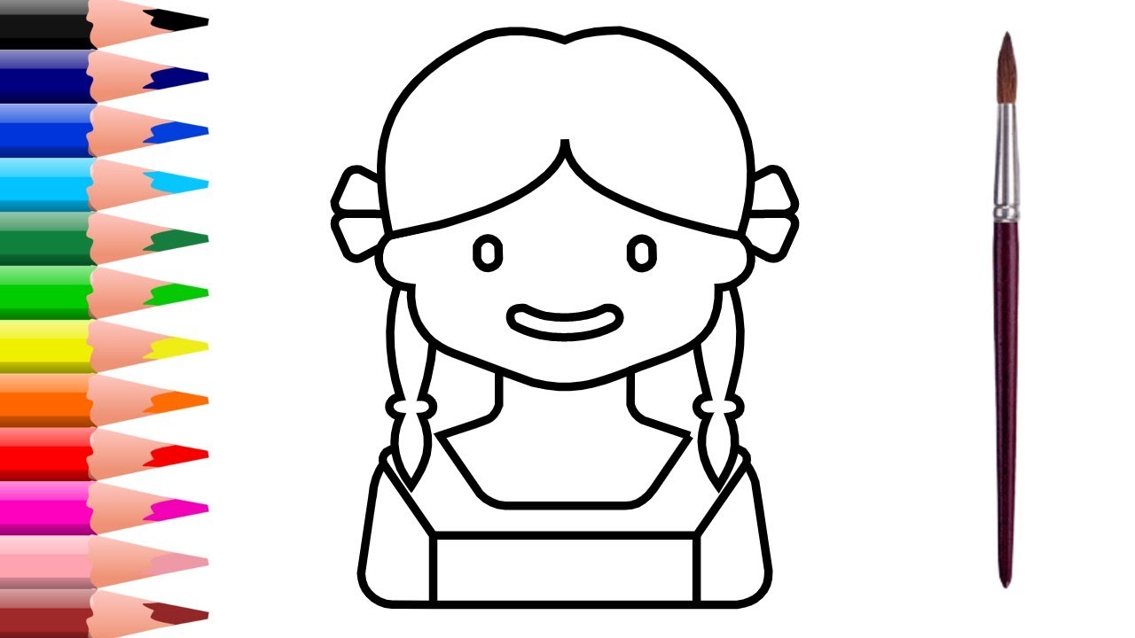how to draw an easy beautiful girl for kids step by step | drawing ...