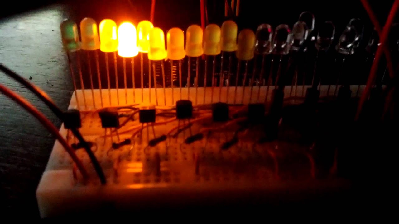 Multiplexing LED Electret microphone VU meter - YouTube