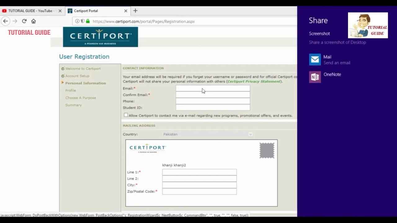 How to register with Certiport Microsoft's MOS exam provider URDU HINDI ...