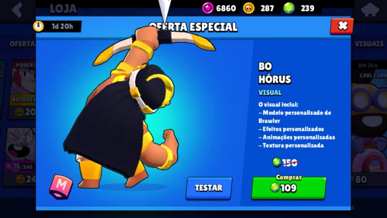 Testando a skin do Hórus Bo no Brawl Stars! - YouTube