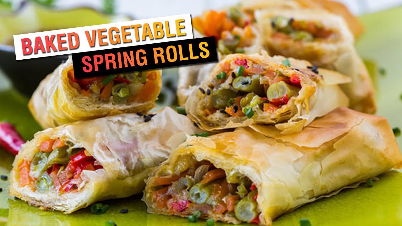 Baked Vegetable Spring Rolls - YouTube