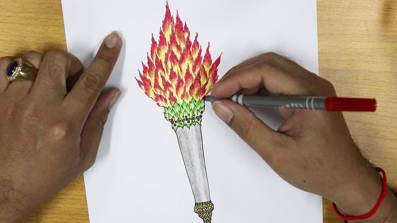 how to draw 3D | how to draw Magic Fire on paper easy | The art of ...