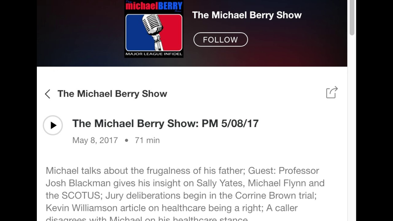 Guest on the Michael Berry Radio Show to discuss Yates testimony and ...