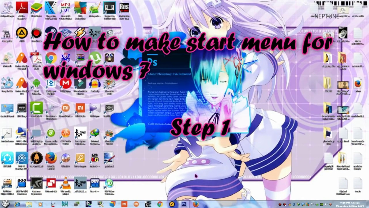 how to desgin anime start menu for windows 7 - YouTube