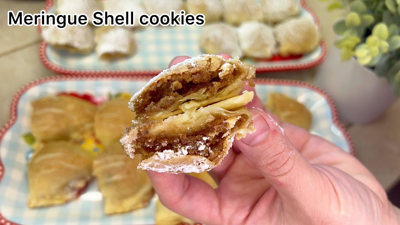 Meringue Shell Cookies #shellcookie #meringuecookies #cookies - YouTube