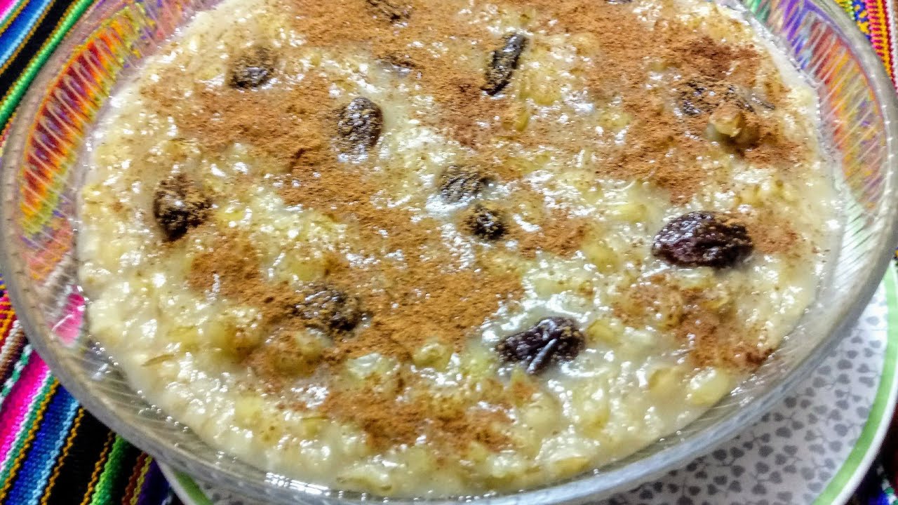 Receta de Dulce de trigo con leche de almendras y pasas *postre ...
