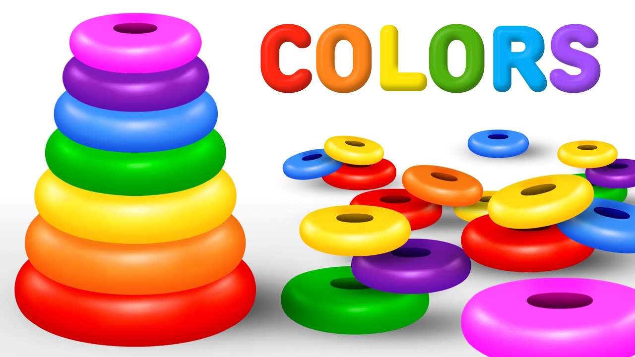 Learn Colors with Color Stack Rings and Balls - Colours for Children ...