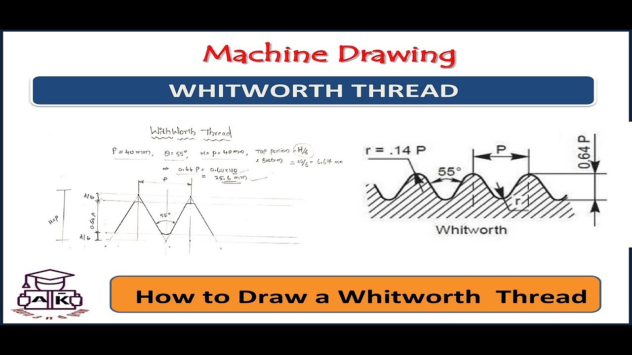 Machine Drawing / Whitworth Thread - YouTube