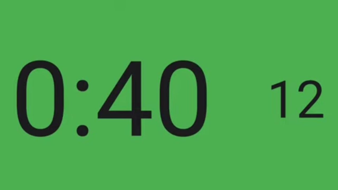 Interval Timer 40/20 HIIT Tabata 12 Rounds 12 Minutes, 40 sec Work / 20 ...