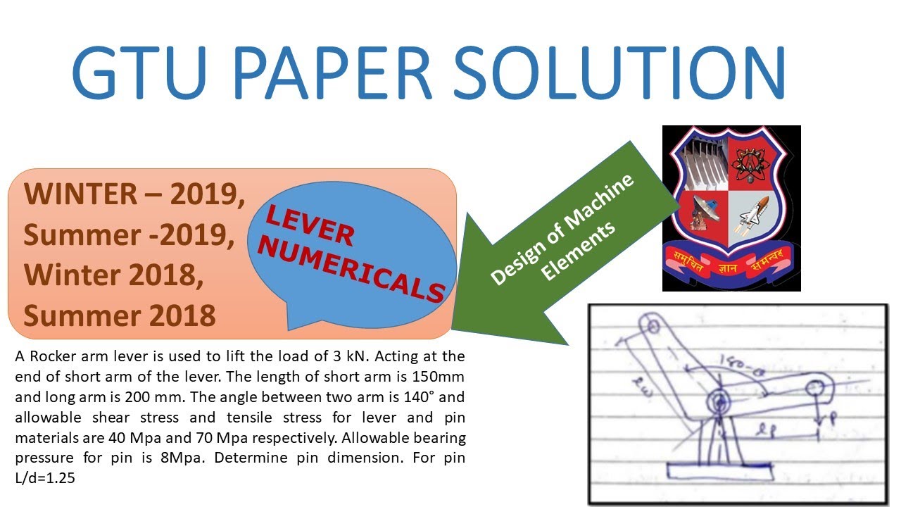 GTU II DME II PAPER SOLUTION II LEVER NUMERICALS II SOLVED - YouTube