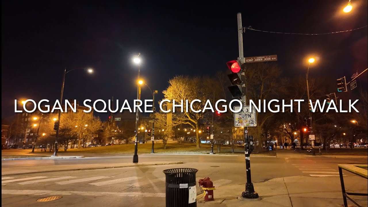 Logan Square Chicago Night Walk in 4K | DJI Osmo Pocket 3 Night Mode ...