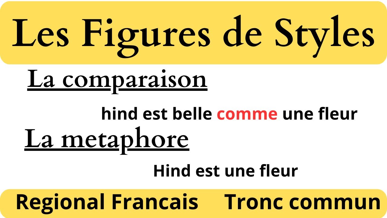 Regional francais , les figures de styles (1ere partie) - YouTube