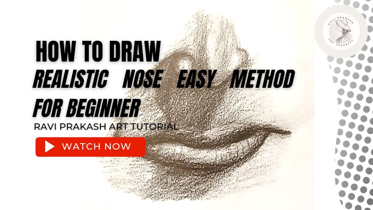 How to draw realistic nose easy method for beginners || How to draw ...