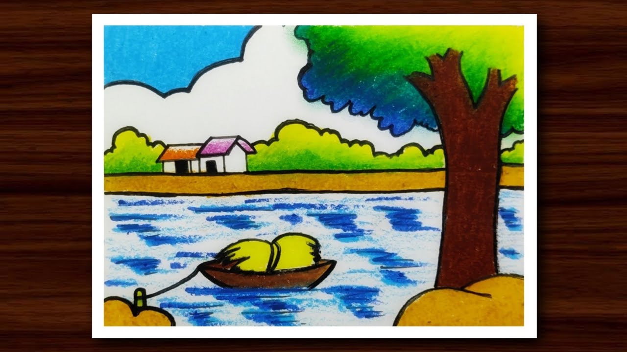 Easy Drawing Tutorial: Beautiful Scenery for Beginners" - YouTube