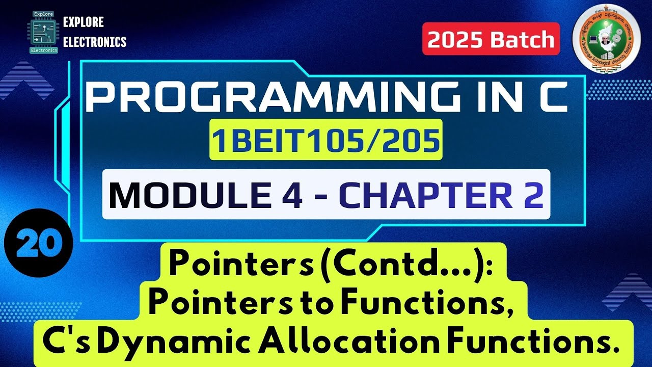 Module 4 Chapter 2 Pointers to Functions, C's Dynamic Allocation ...