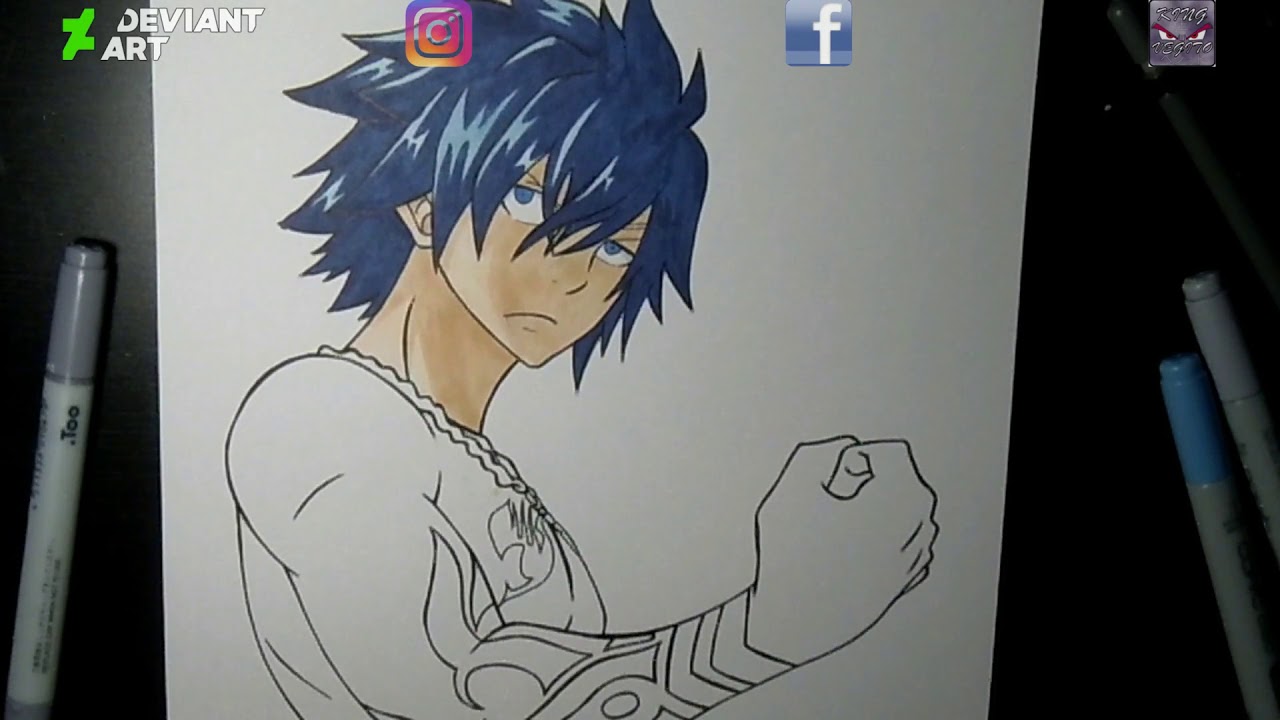 Drawing Gray Fullbuster Fairy Tail - YouTube
