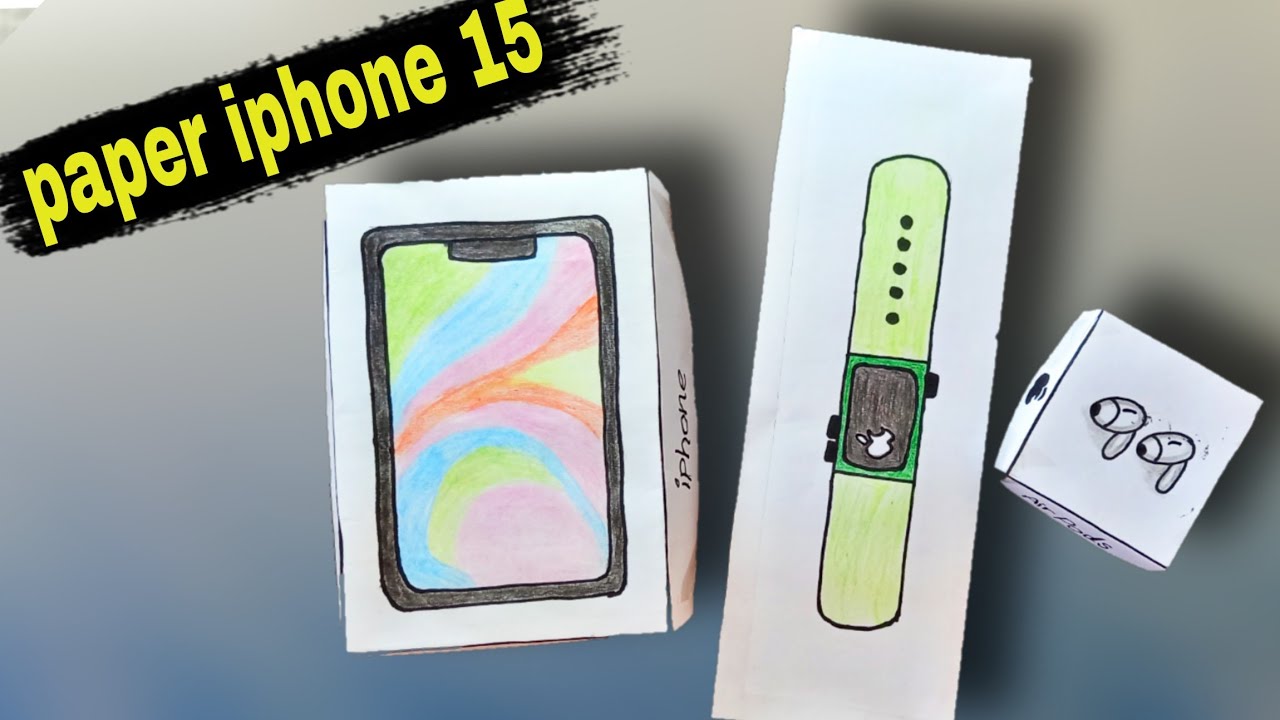 [ paper diy ] Making paper iPhone 15 | Paper applewatch | ASMR ...