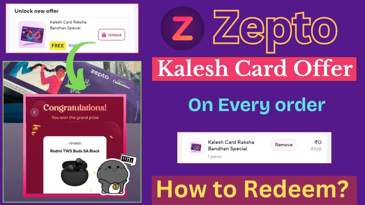 Zepto Kalesh Card| zepto kalesh card redeem kaise kare? - YouTube